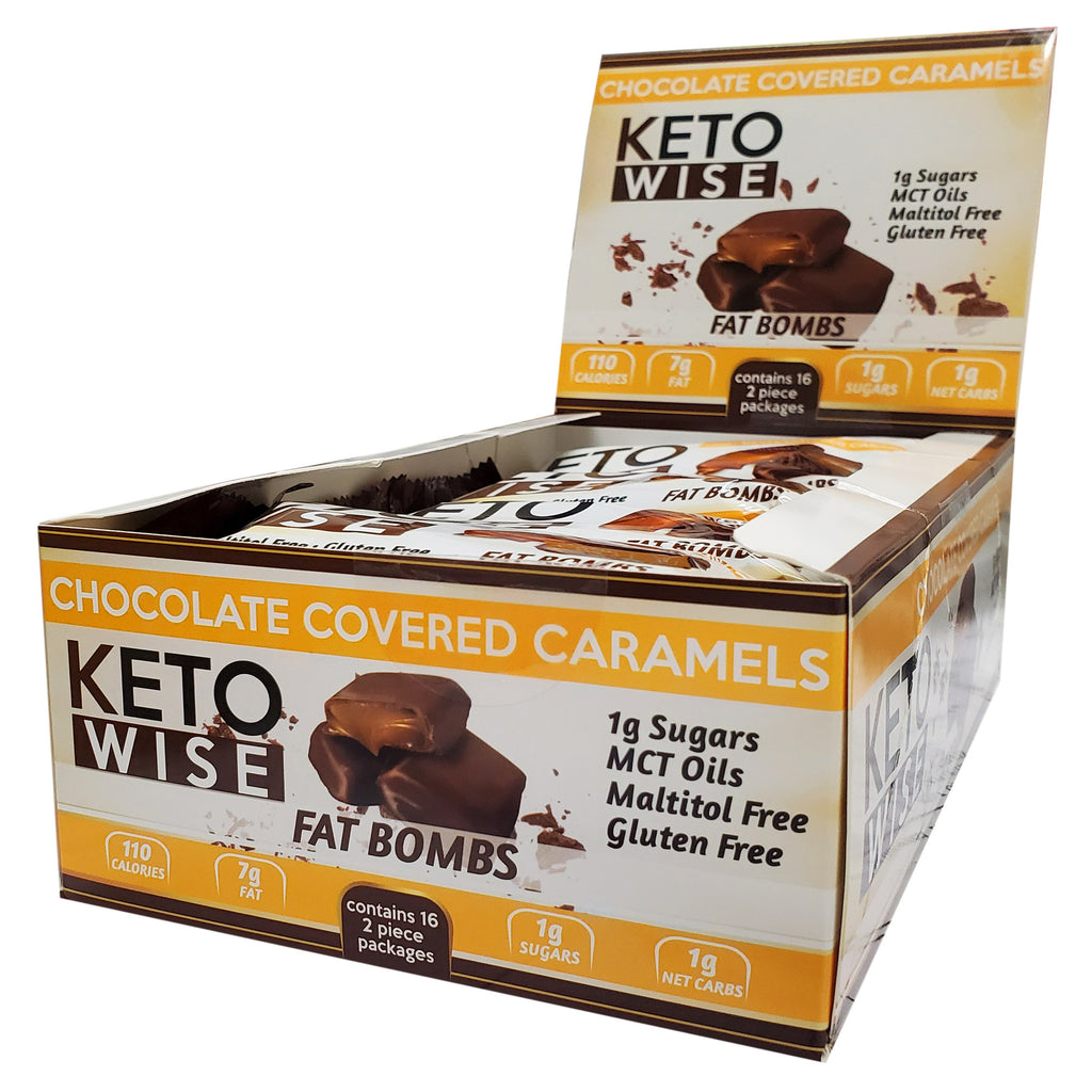 Keto Wise Fat Bombs Chocolate Covered Caramels – HealthSmart Foods